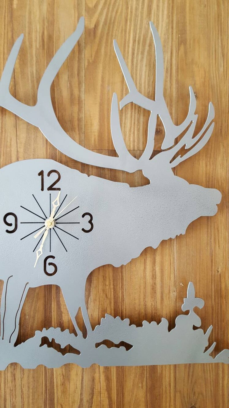 Elk Clock. Metal Wall Art. Elk Decor. Wildlife Clock. Metal - Etsy