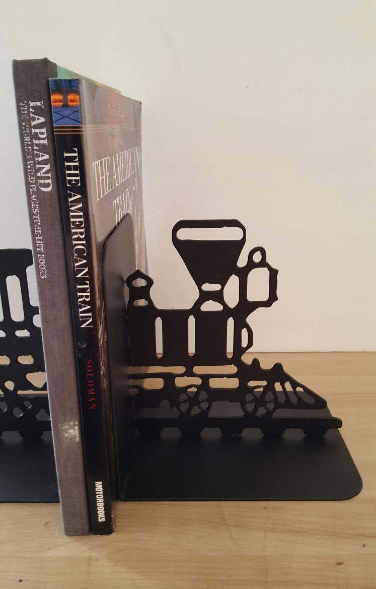 Train Bookends. Train Engine Bookends. Metal Train Engine. - Etsy