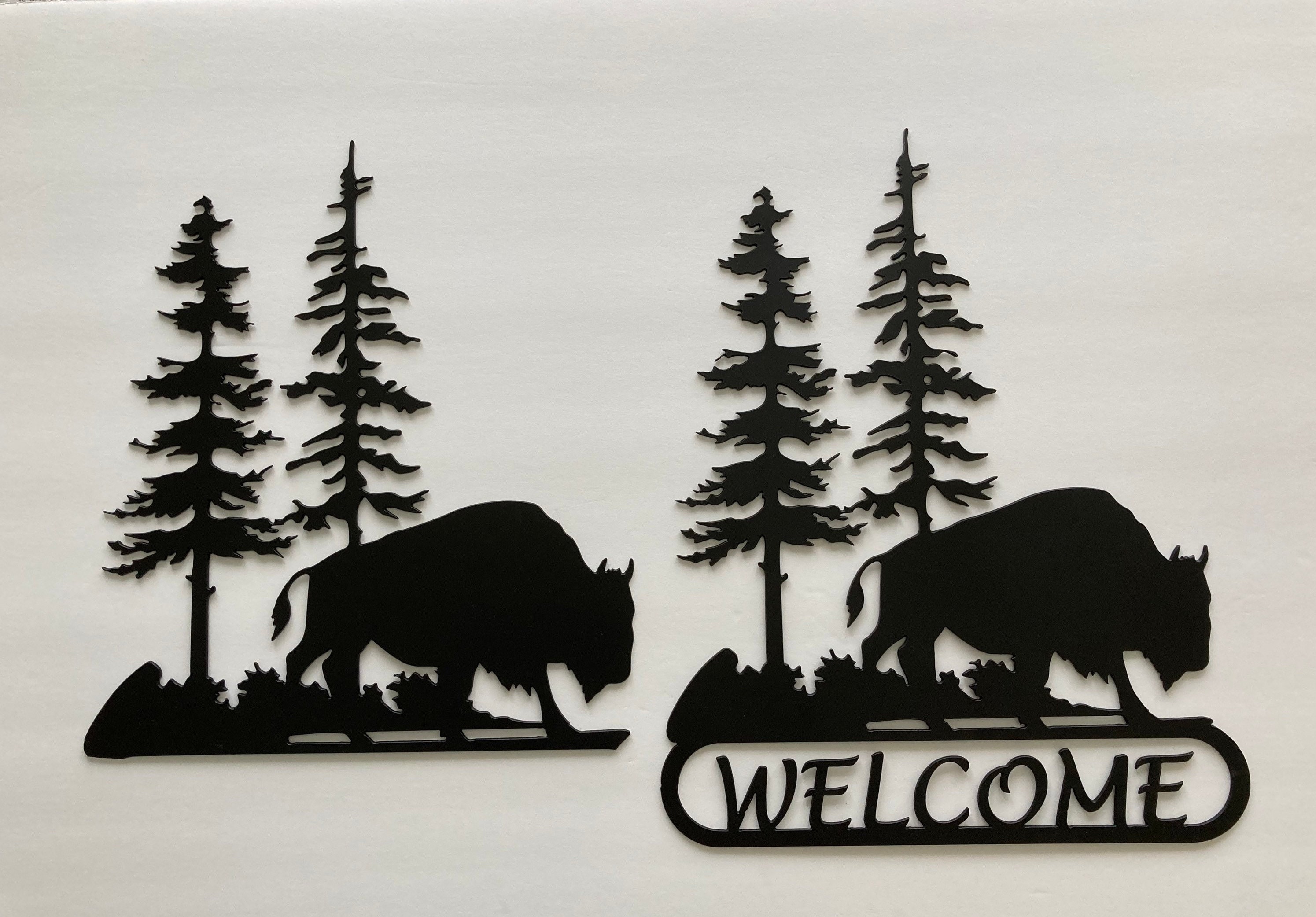Buffalo Welcome Metal Sign. Buffalo Decor. Wildlife Welcome | Etsy