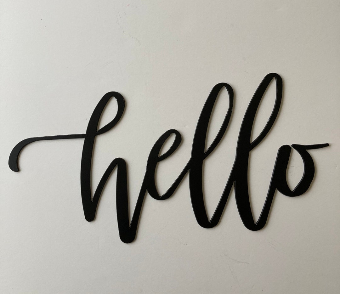 Hello Metal Sign. Metal Wall Art. Metal Sign. Metal Wall Decor. Hello ...