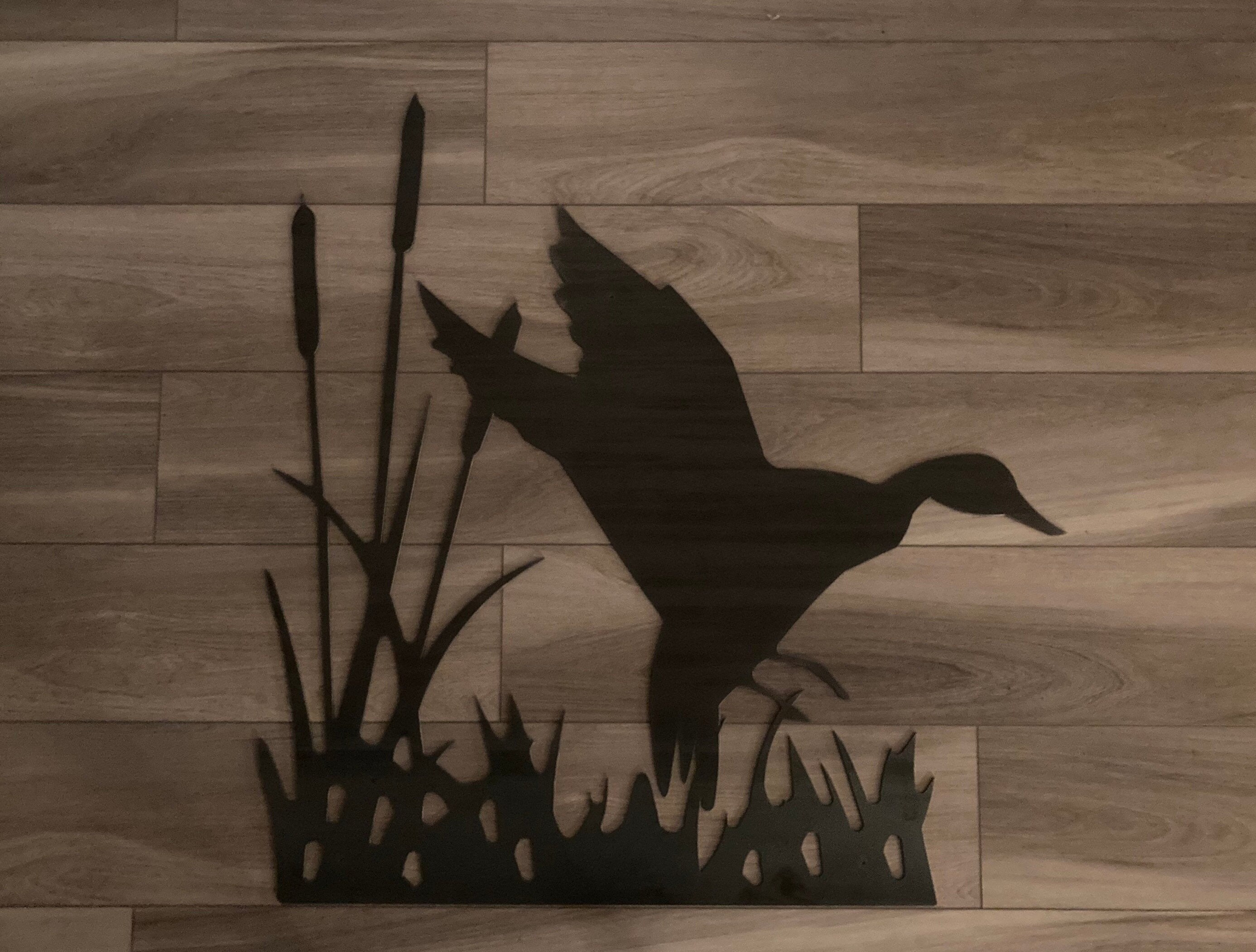 Duck Metal Decor. Metal Duck With Cattails and Swampgrass. - Etsy UK