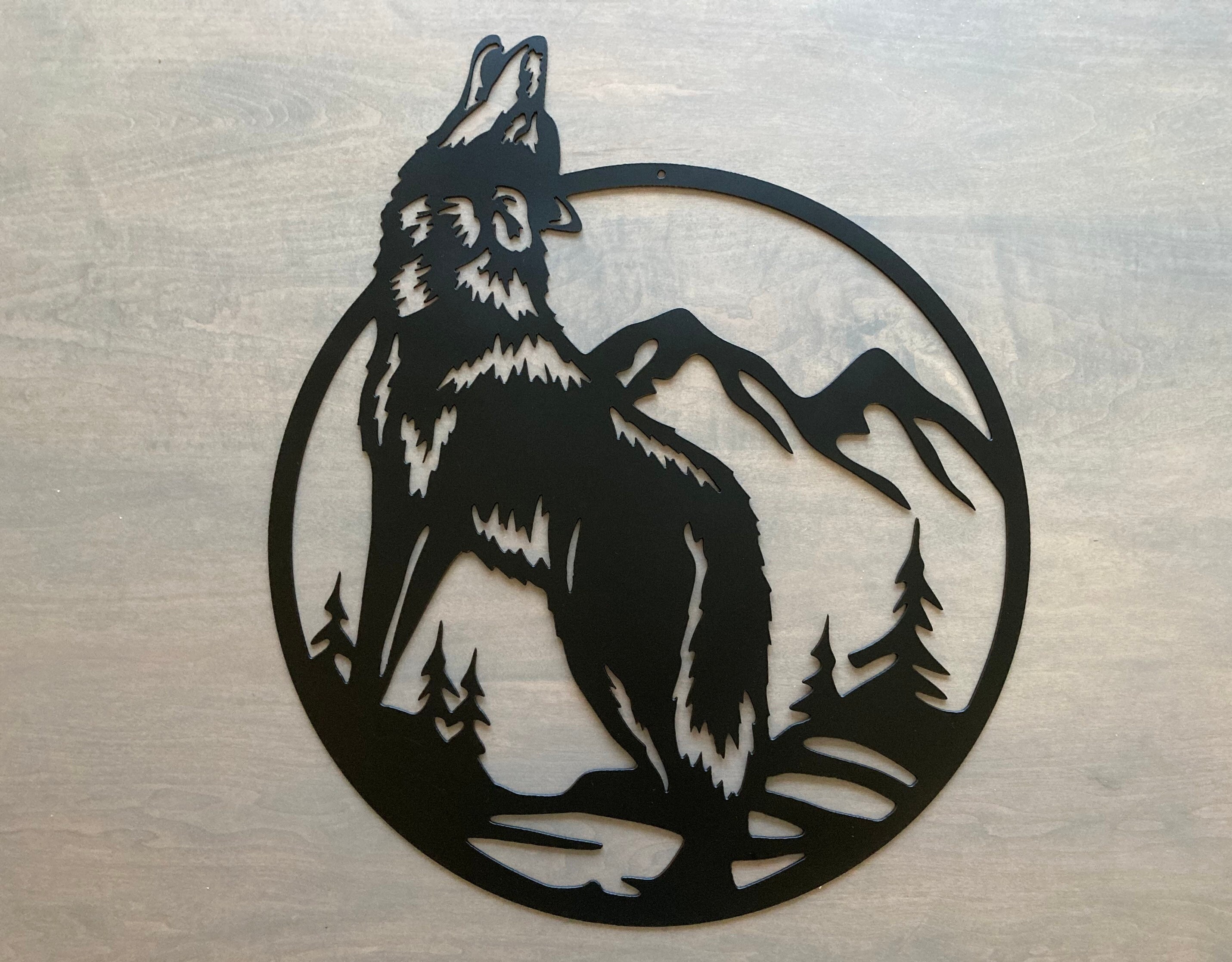 Large Metal Wolf Wall Scene. Wolf Metal Art. Wolf Mountains | Etsy