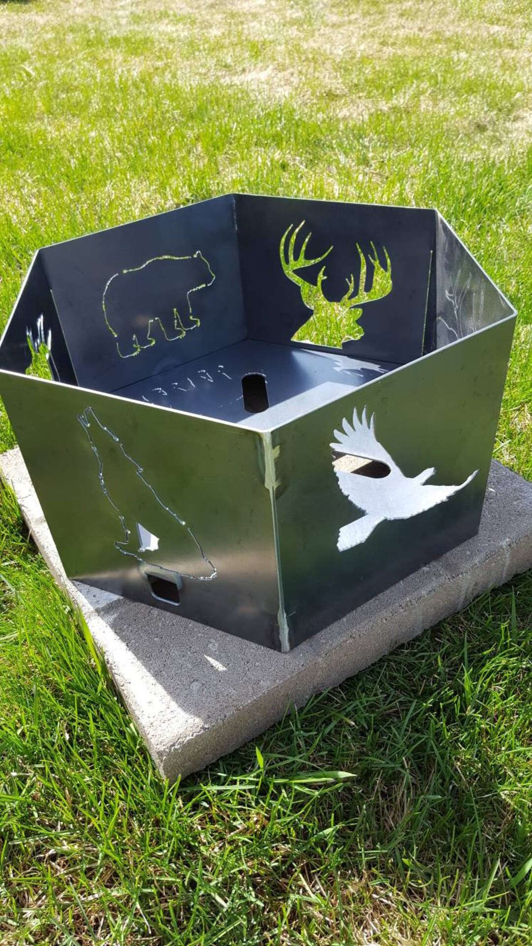 Fire Pit. Wildlife Fire Pit. Nature Fire Pit. Metal Decor. Yard Decor ...