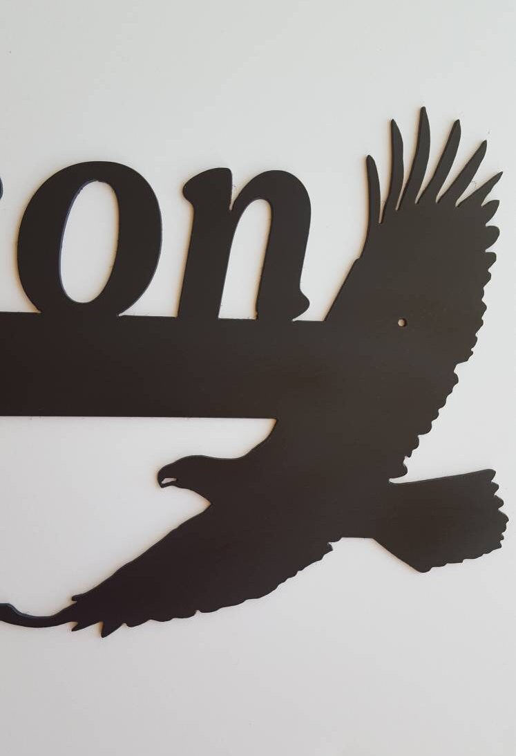 Family Name Sign. Metal Sign. Eagle Sign. Metal Eagle Name - Etsy