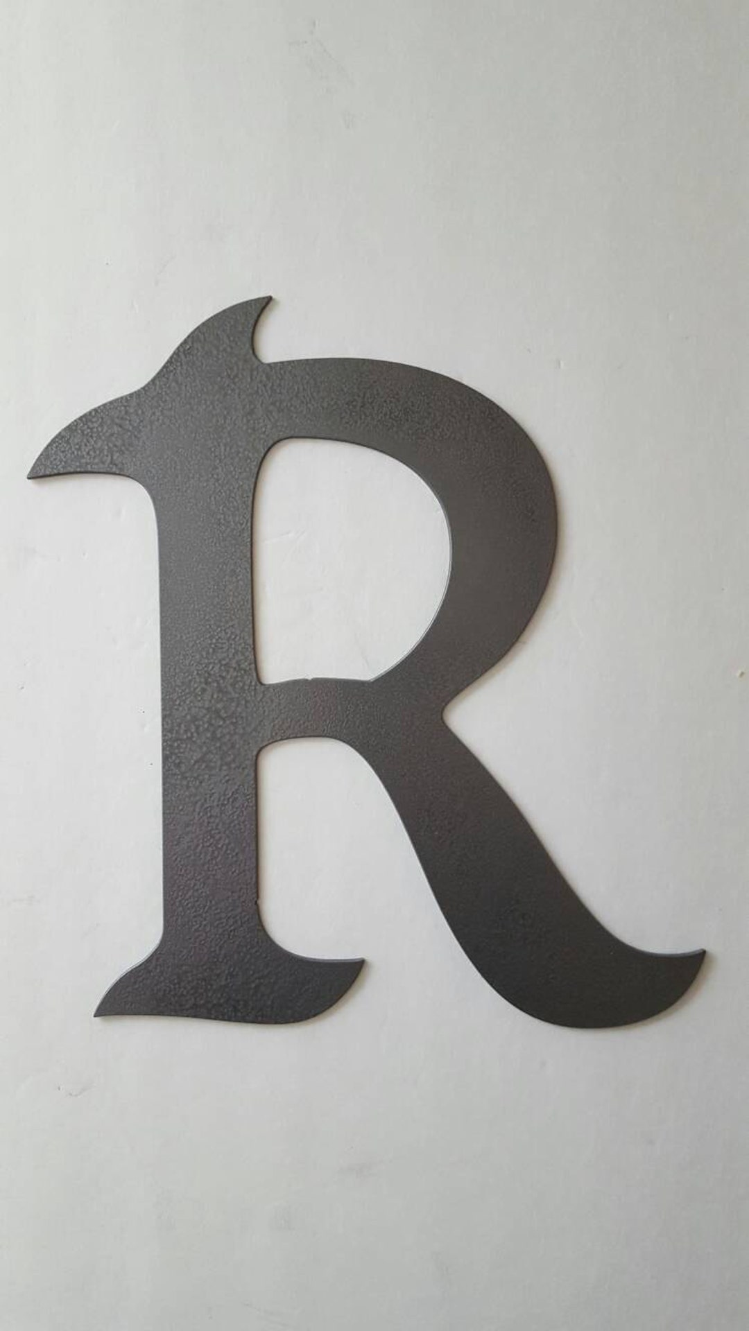 Letter R Metal Home Decor. Painted Hammer Gray. Home, Office Decor ...