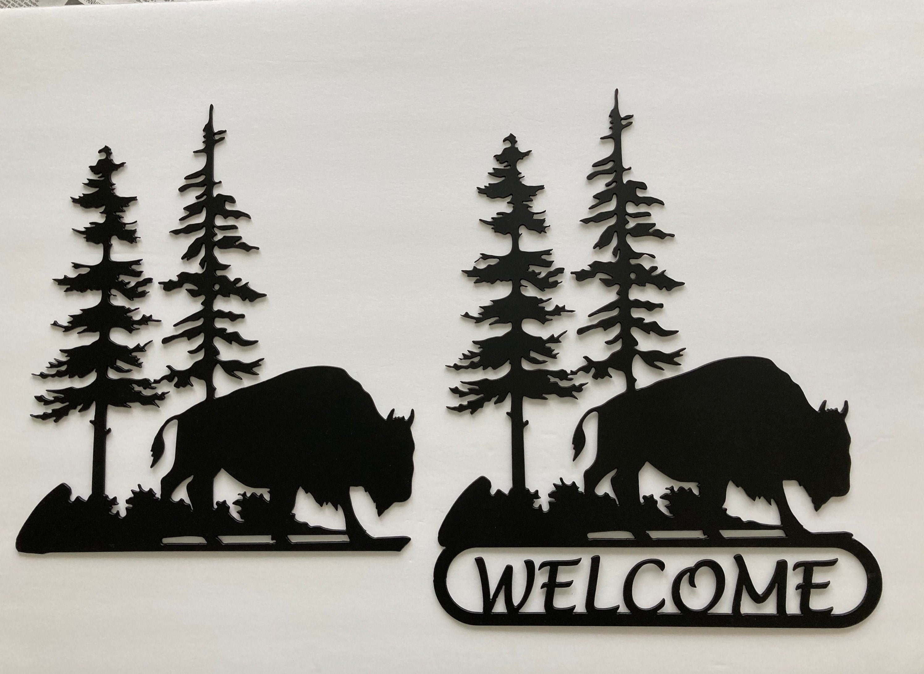 Buffalo Welcome Metal Sign. Buffalo Decor. Wildlife Welcome | Etsy