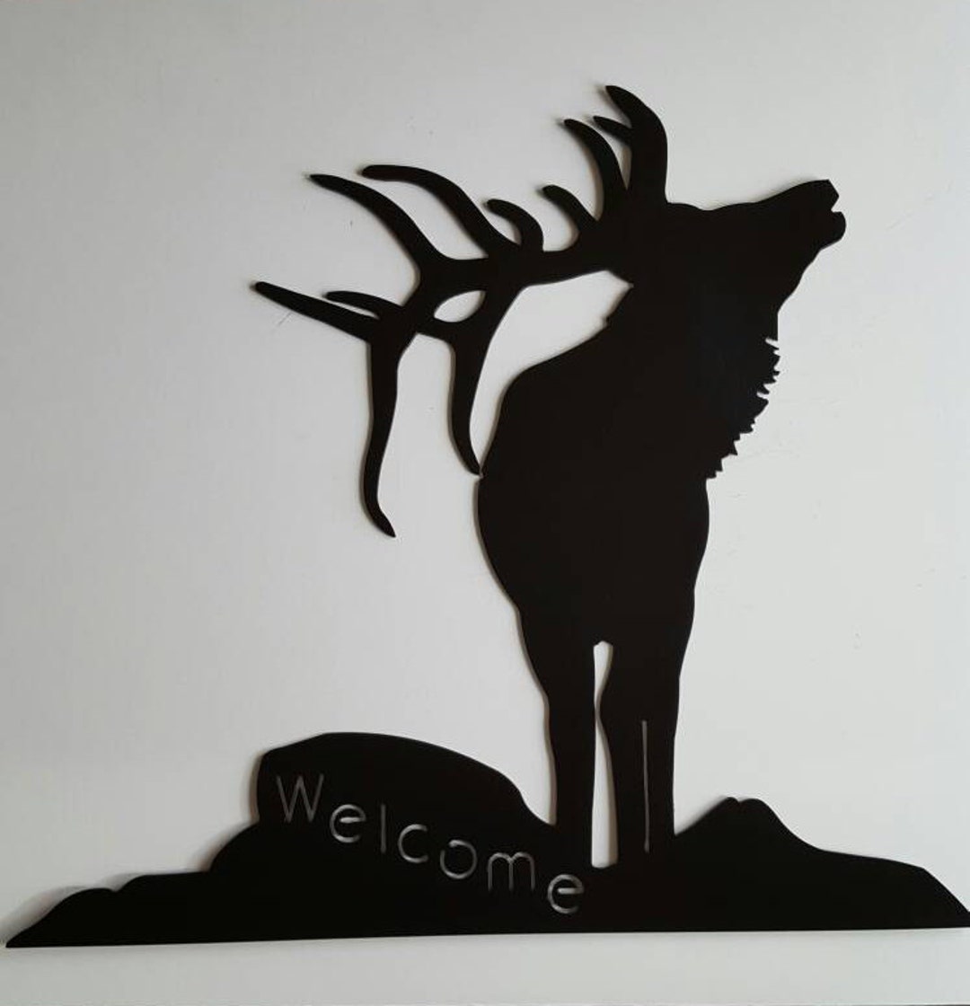 Metal Wall Art. Elk Wall Art. Metal Art Sign. Elk Welcome Sign. Metal ...