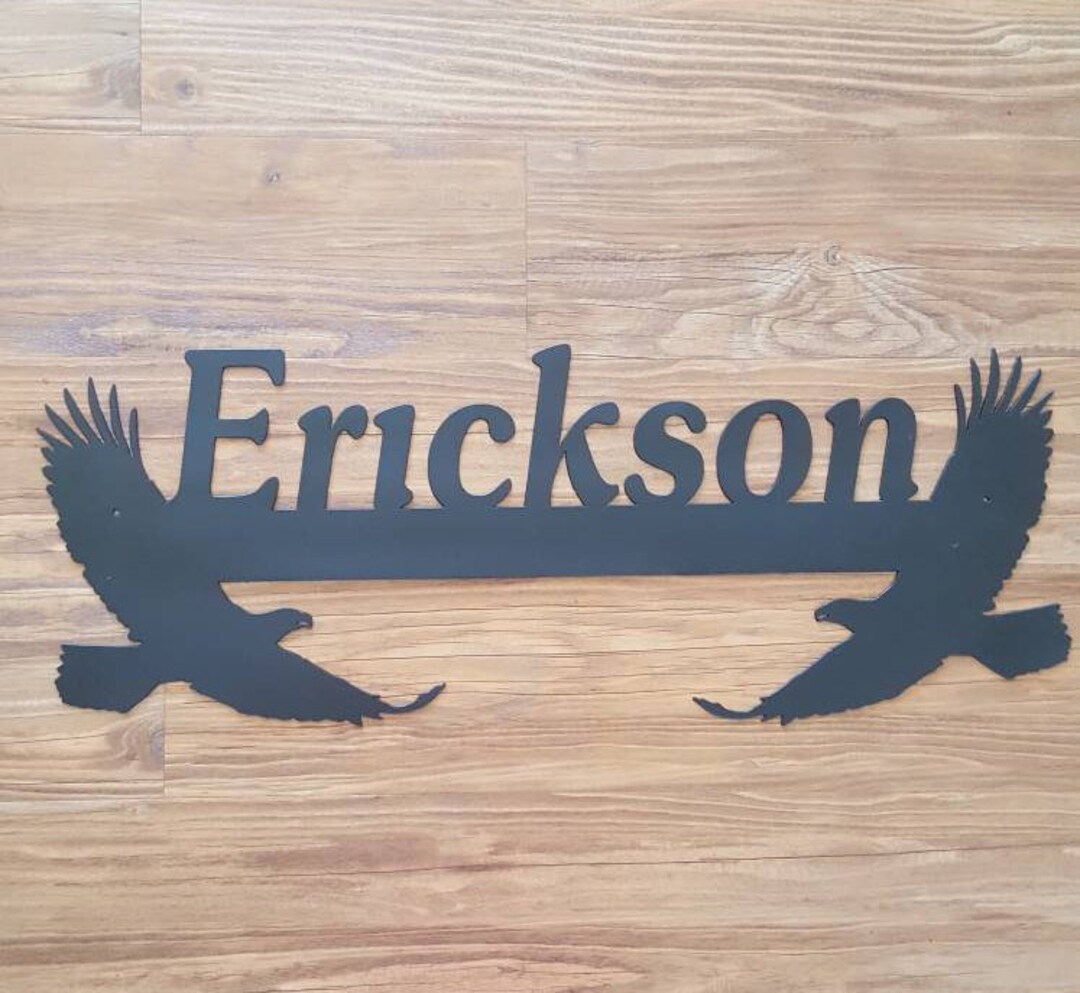 Family Name Sign. Metal Sign. Eagle Sign. Metal Eagle Name Sign. Metal ...