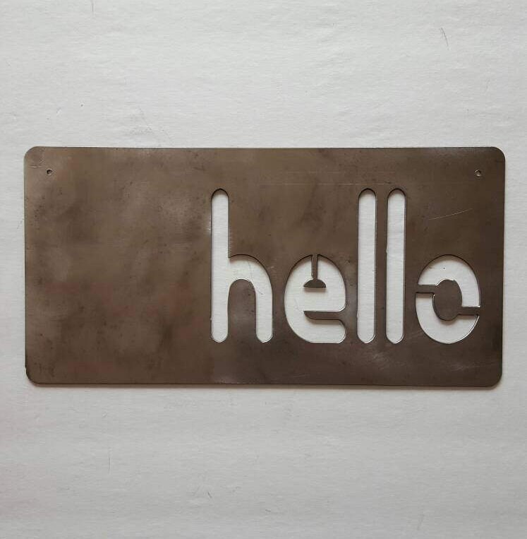 Hello Sign. Metal Wall Art. Metal Sign. Metal Hello. Metal - Etsy Australia
