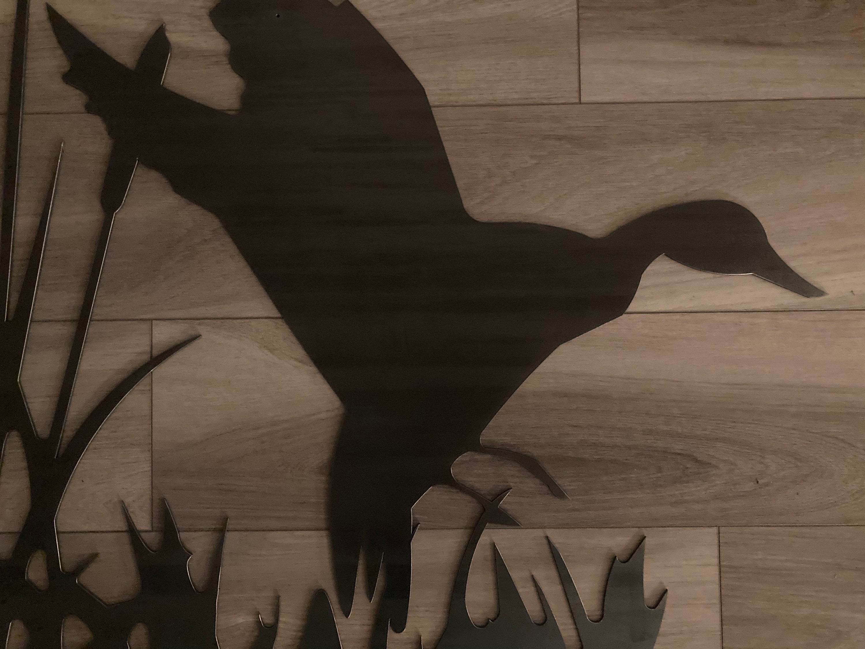 Duck Metal Decor. Metal Duck With Cattails and Swampgrass. - Etsy UK