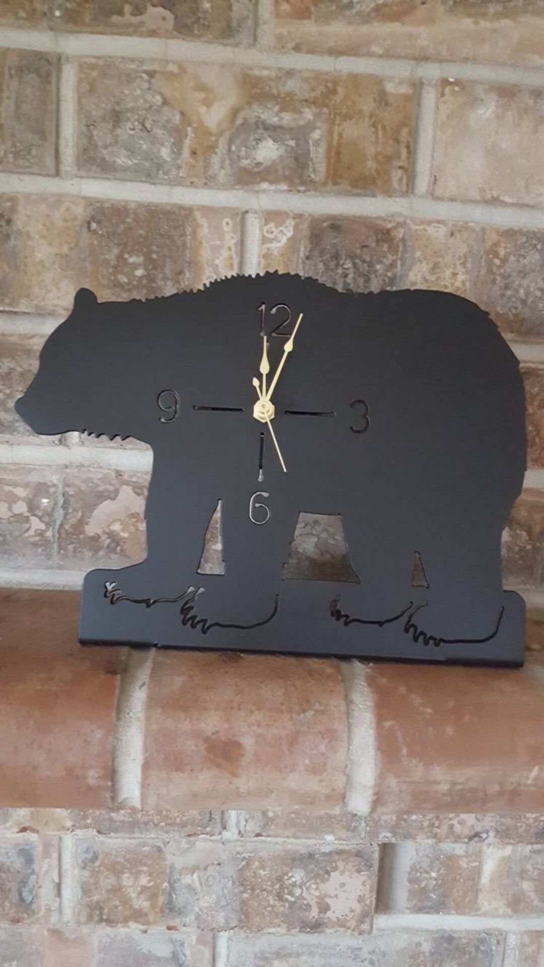 Bear Desk Clock. Bear Decor. Wildlife Clock. Desk Clock. Metal Art ...