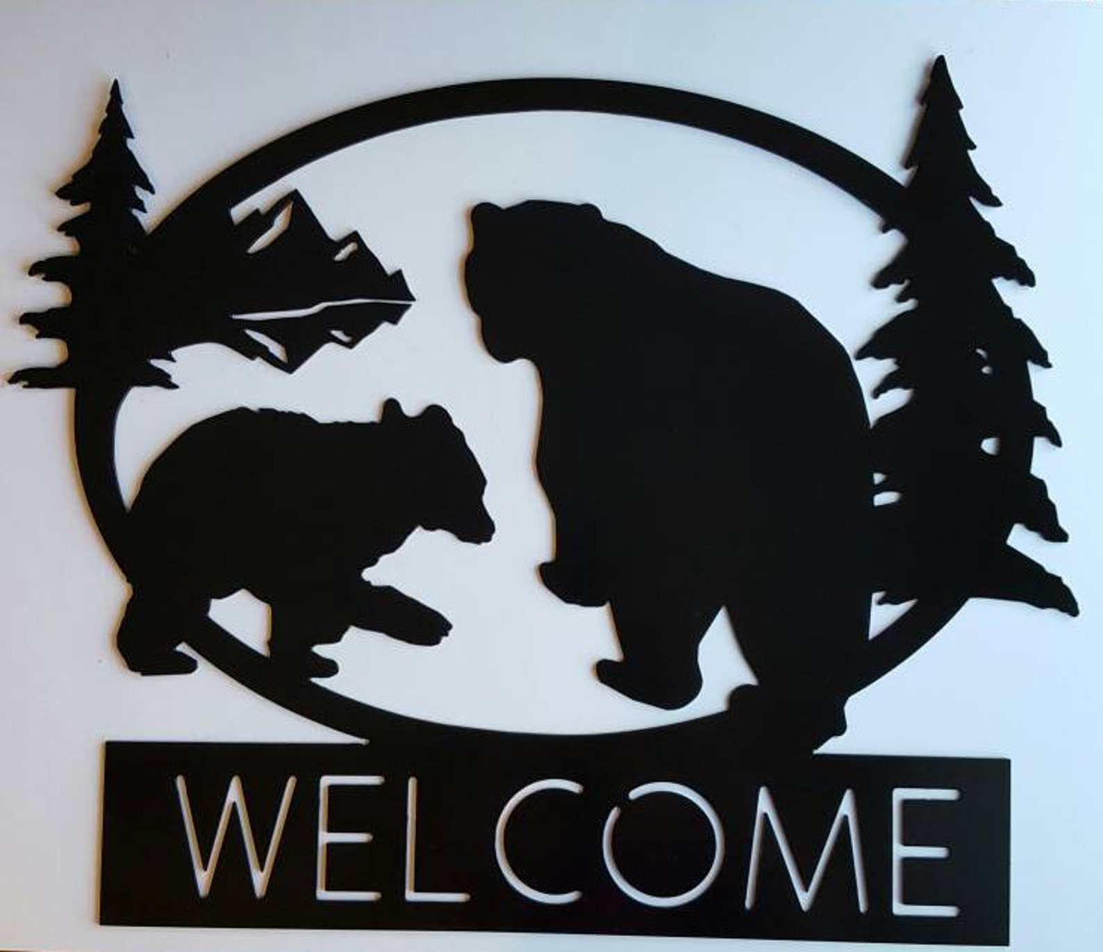 Bear Welcome Sign. Metal Wall Art. Wildlife Decor. Industrial - Etsy