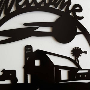 Metal Wall Art. Metal Farm Scene. Metal Farm Welcome Sign. Metal ...