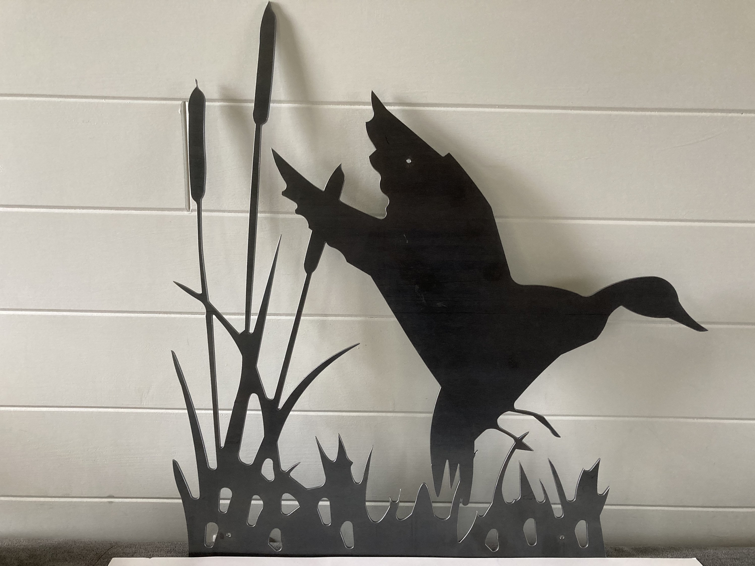 Duck Metal Decor. Metal Duck With Cattails and Swampgrass. - Etsy UK