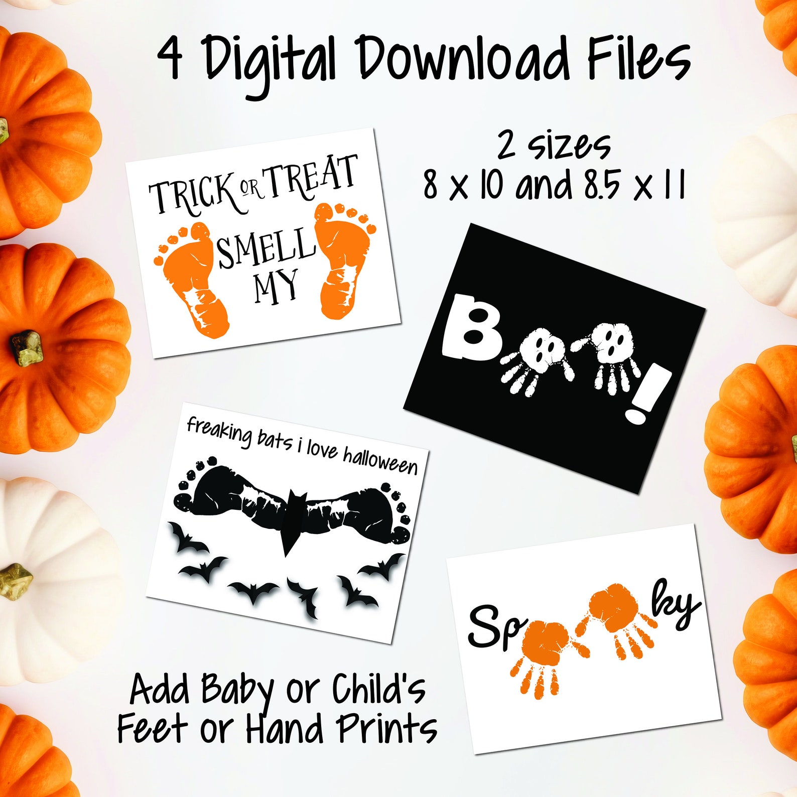 Halloween Handprint Footprint Craft, DIY Craft for Kids Art, Baby ...