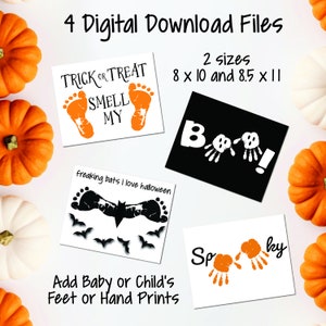 Halloween Handprint Footprint Craft, DIY Craft for Kids Art, Baby ...