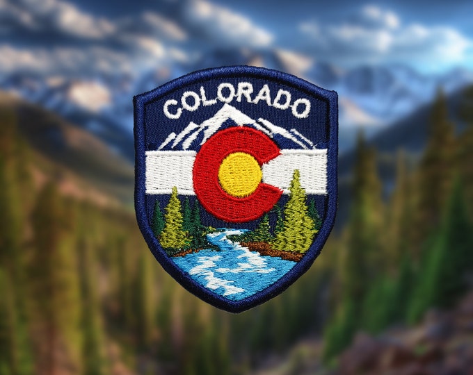 Retro Colorado Mountain Patch - Etsy