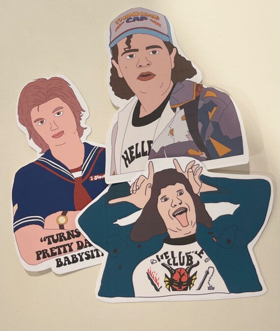 Dustin Eddie and Steve Sticker Stranger Things Sticker - Etsy