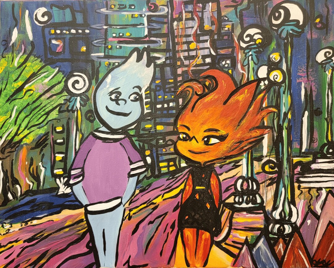 Hand Painted Elemental Painting - Etsy