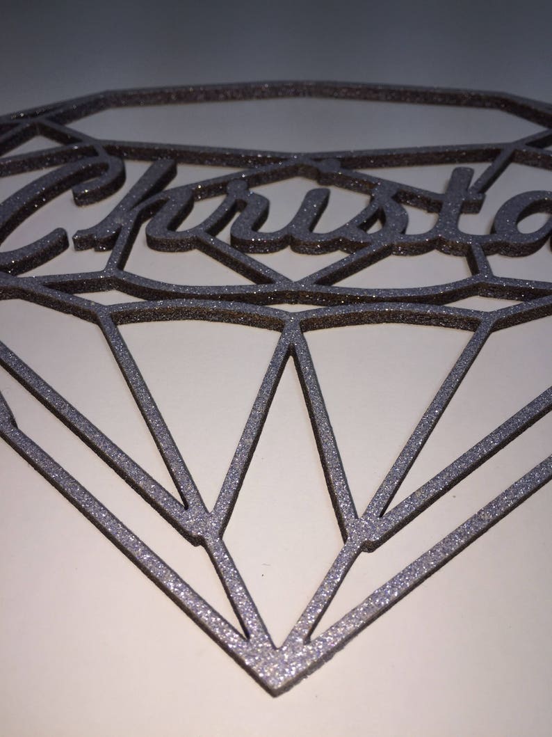 Wooden custom name sign Cursive name sign diamond name | Etsy