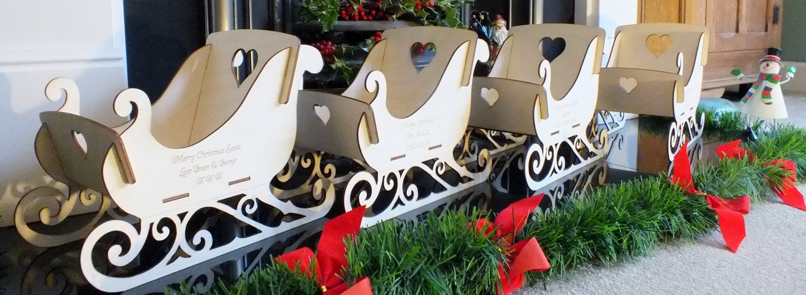 Personalised Christmas Eve Sleigh Board Santa Treat Board - Etsy