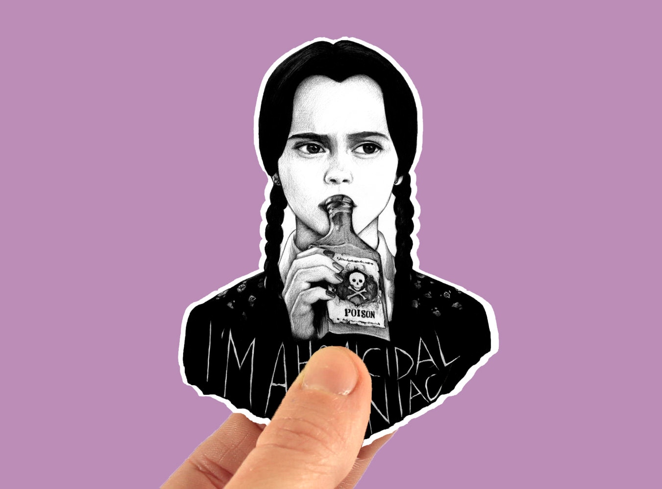 Merlina addams sticker - Etsy México