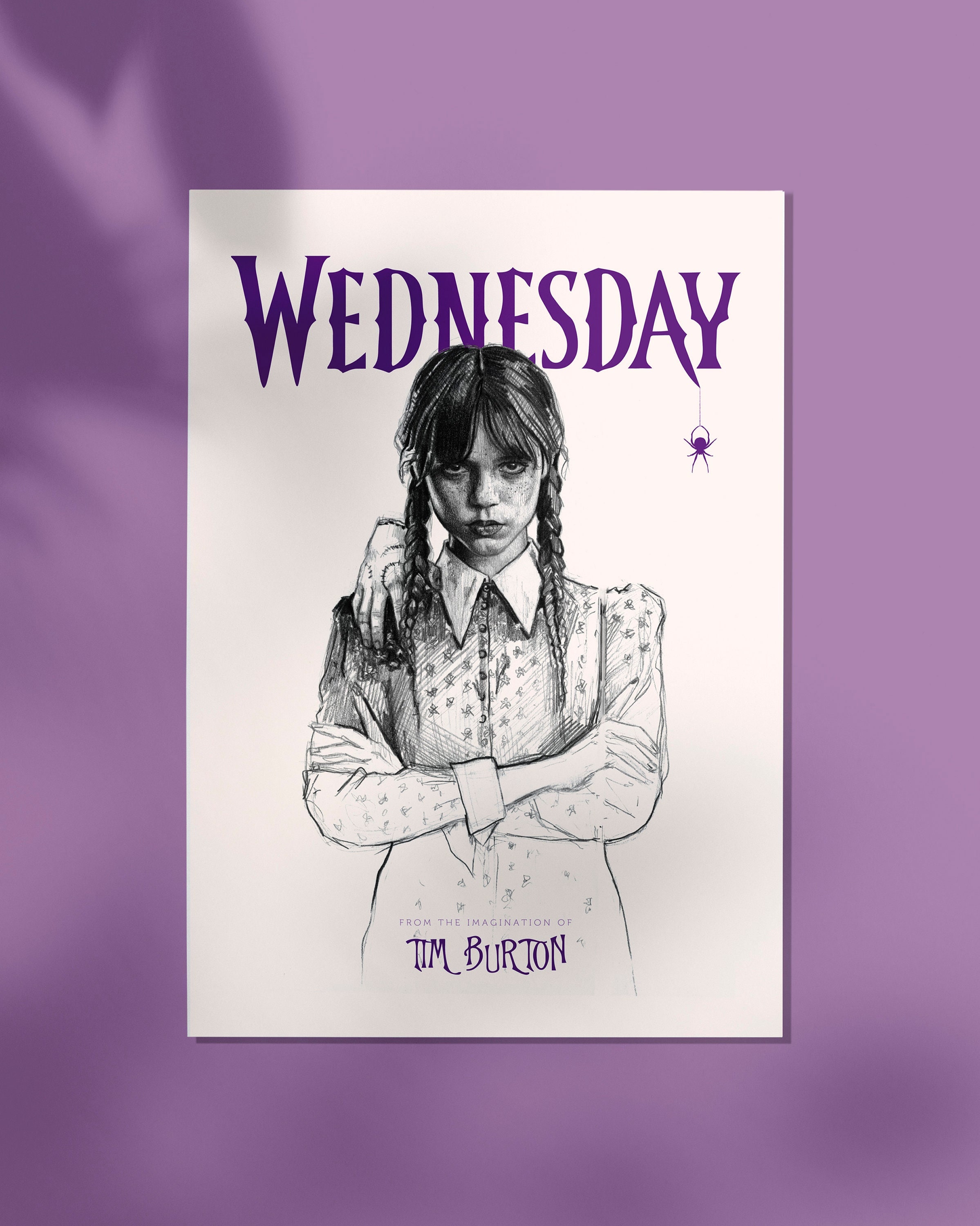 Wednesday Addams Poster Illustration - Addams Family Designed & Sold By ...