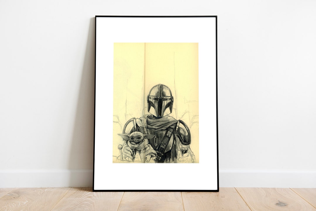 The Mandalorian - Pedro Pascal - Mando and Grogu - Star Wars Poster ...