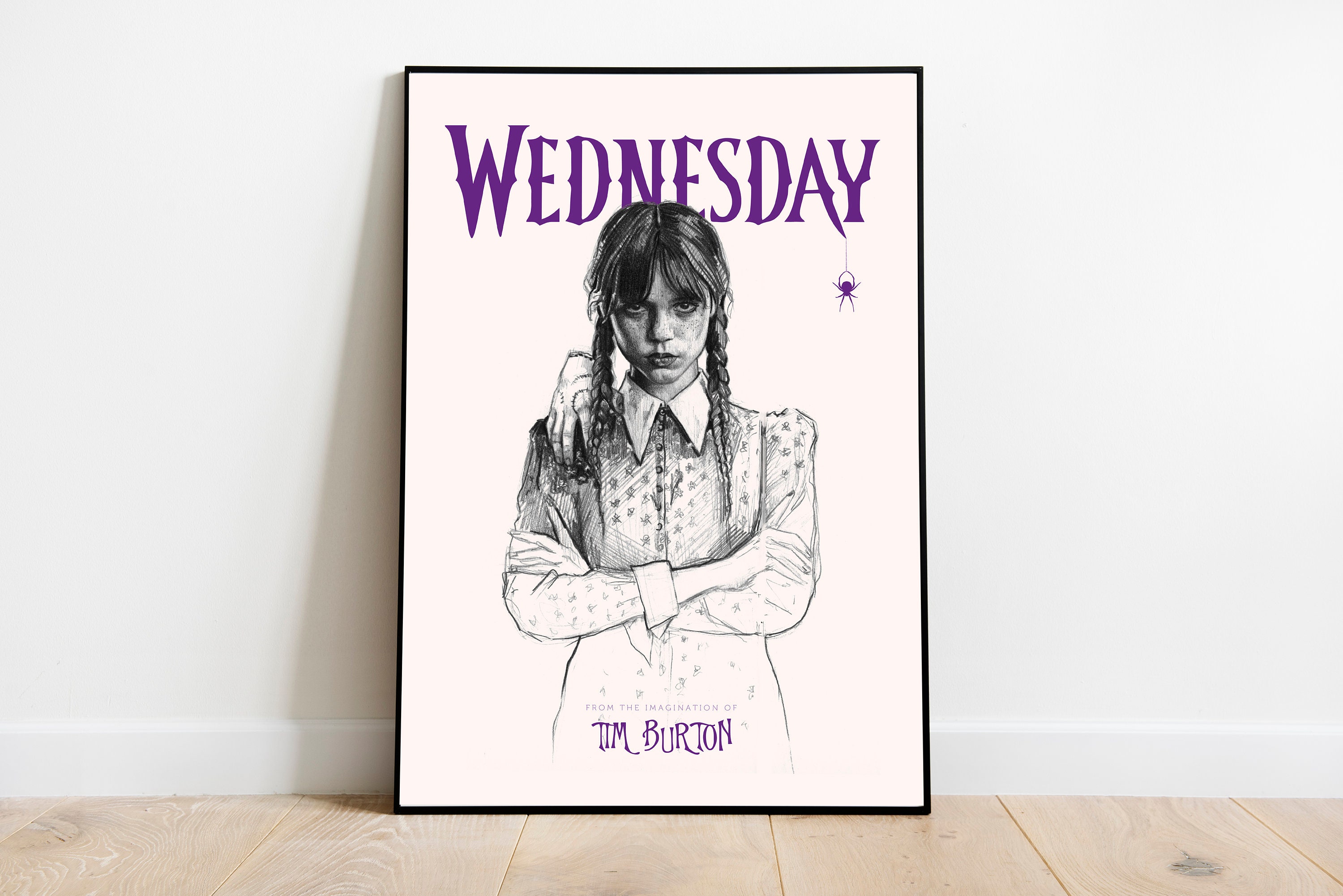 Wednesday Addams Poster Illustration - Addams Family Designed & Sold By ...