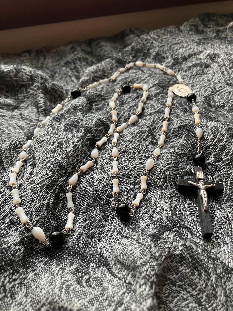 Catholic memento Mori Rosary - Etsy