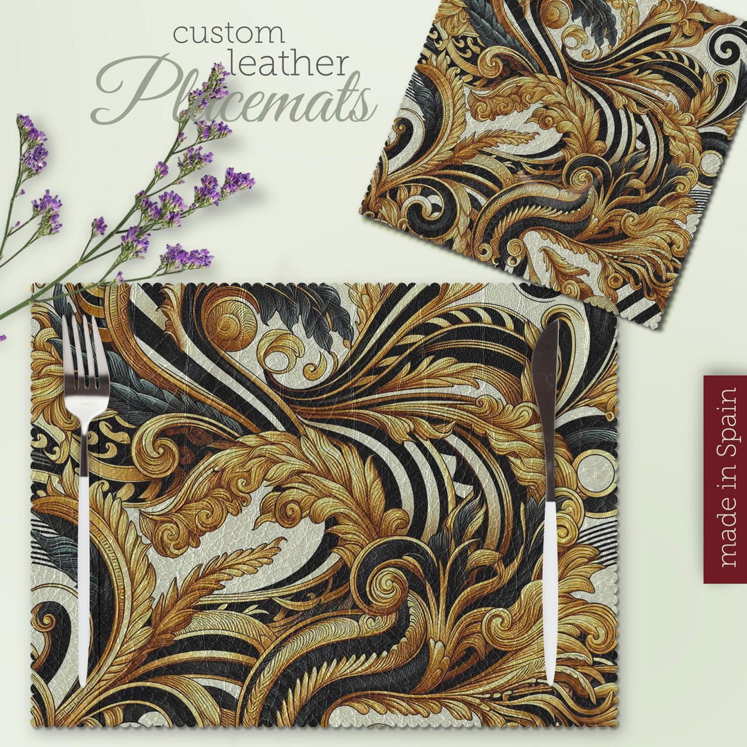 Custom Leather Placemats Personalized Bar Mat Leather Desk Pad Wedding ...