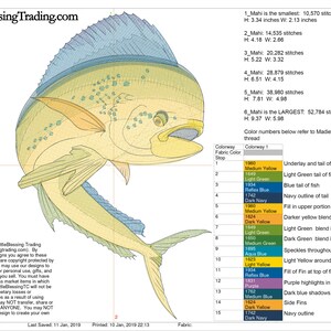 Mahi-mahi Dolphinfish Embroidery Design - Etsy