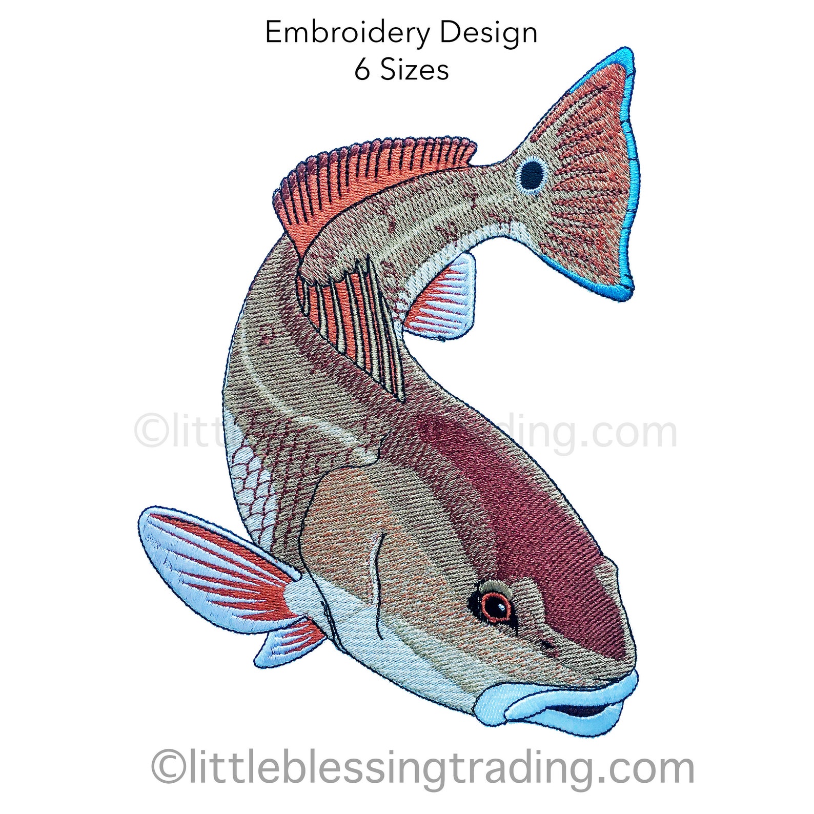 Red Drum / Redfish Embroidery Design - Etsy