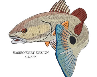 Redfish / Red Drum Embroidery Design | Etsy