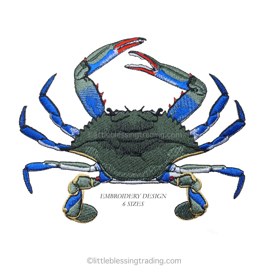 Blue Crab Embroidery Design - Etsy