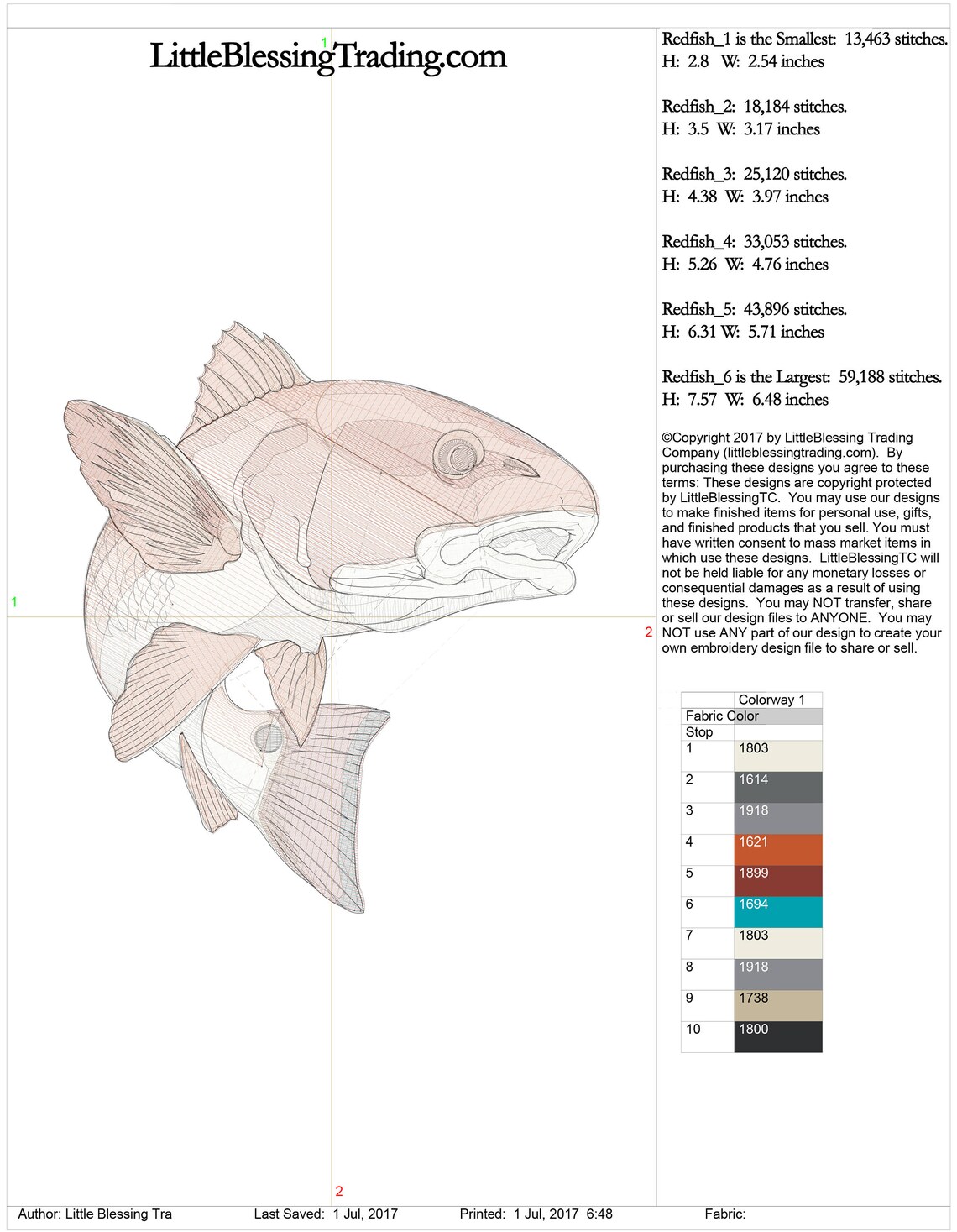 Redfish / Red Drum Embroidery Design - Etsy