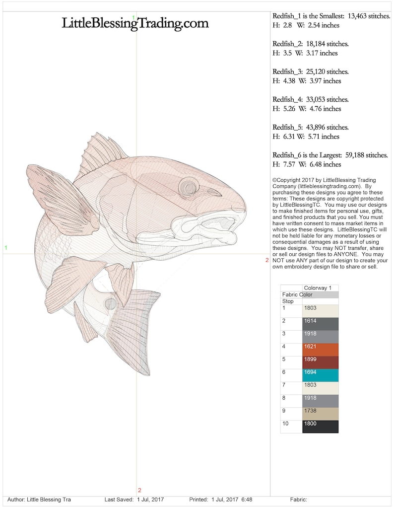 Redfish / Red Drum Embroidery Design - Etsy