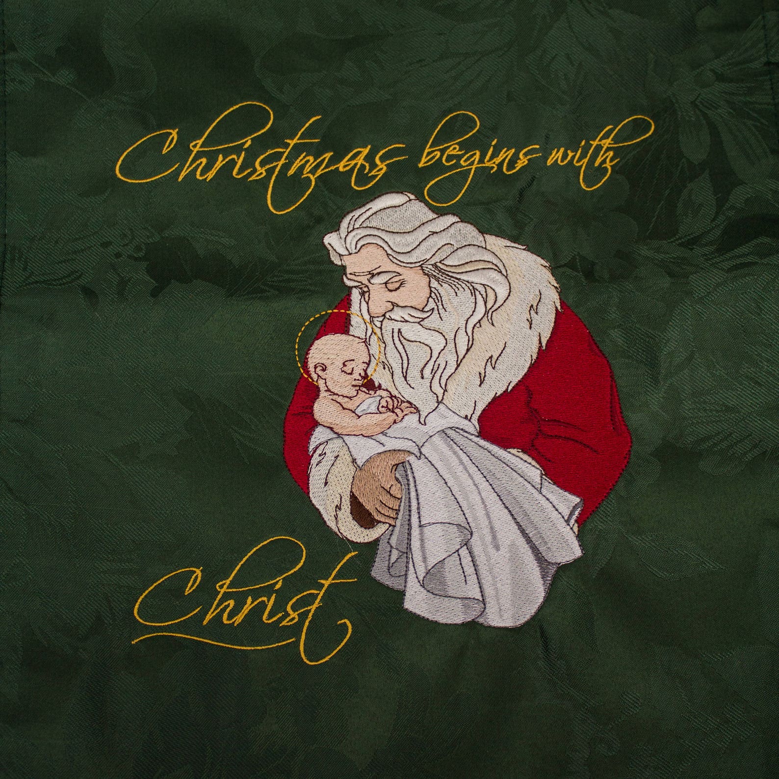 Santa Holding Jesus Christ Embroidery Design - Etsy