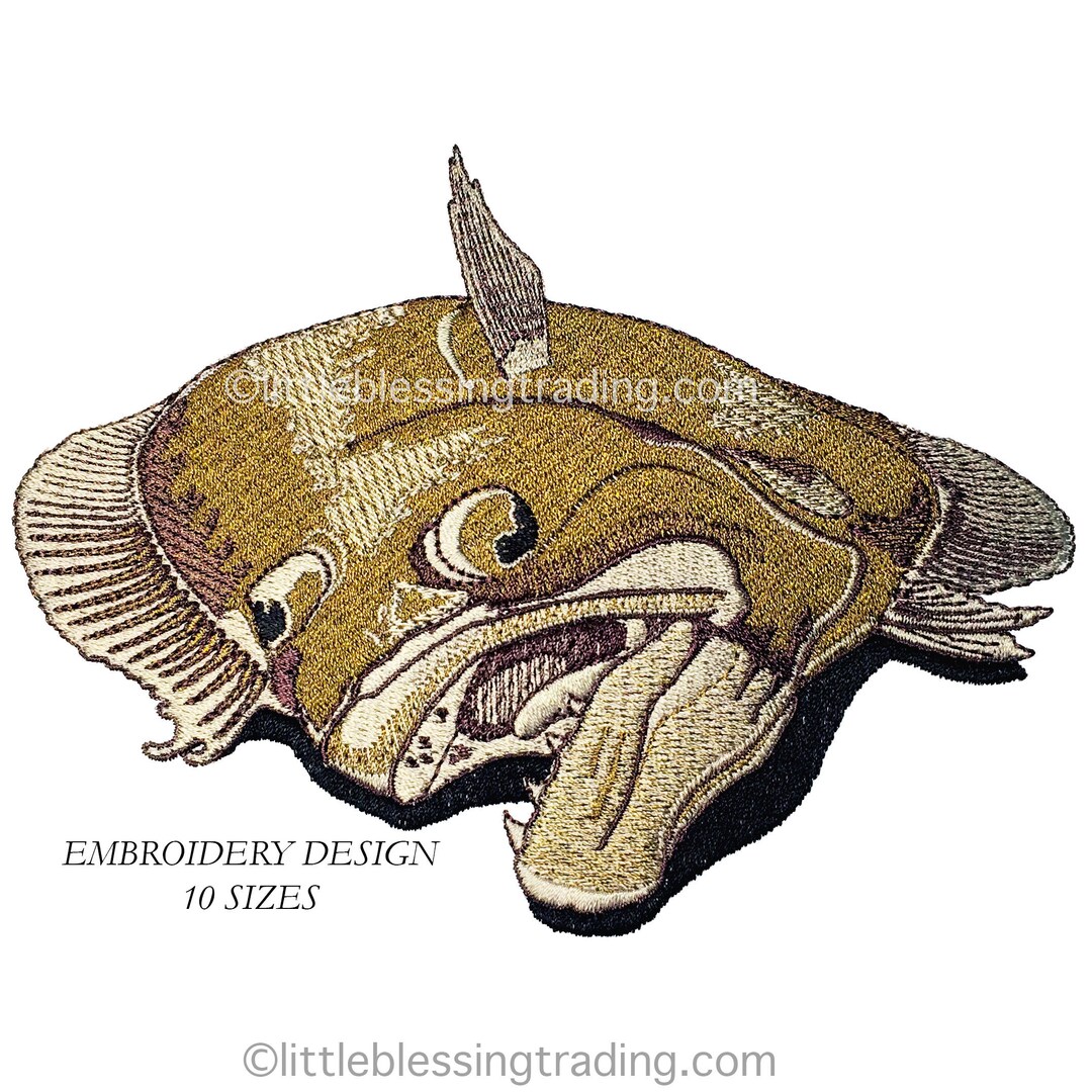Flounder Fluke Embroidery Design - Etsy