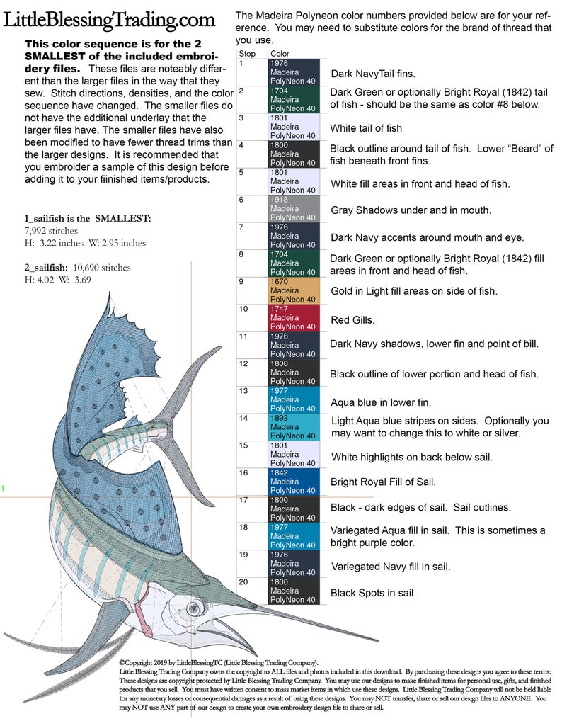 Sailfish Embroidery Design - Etsy