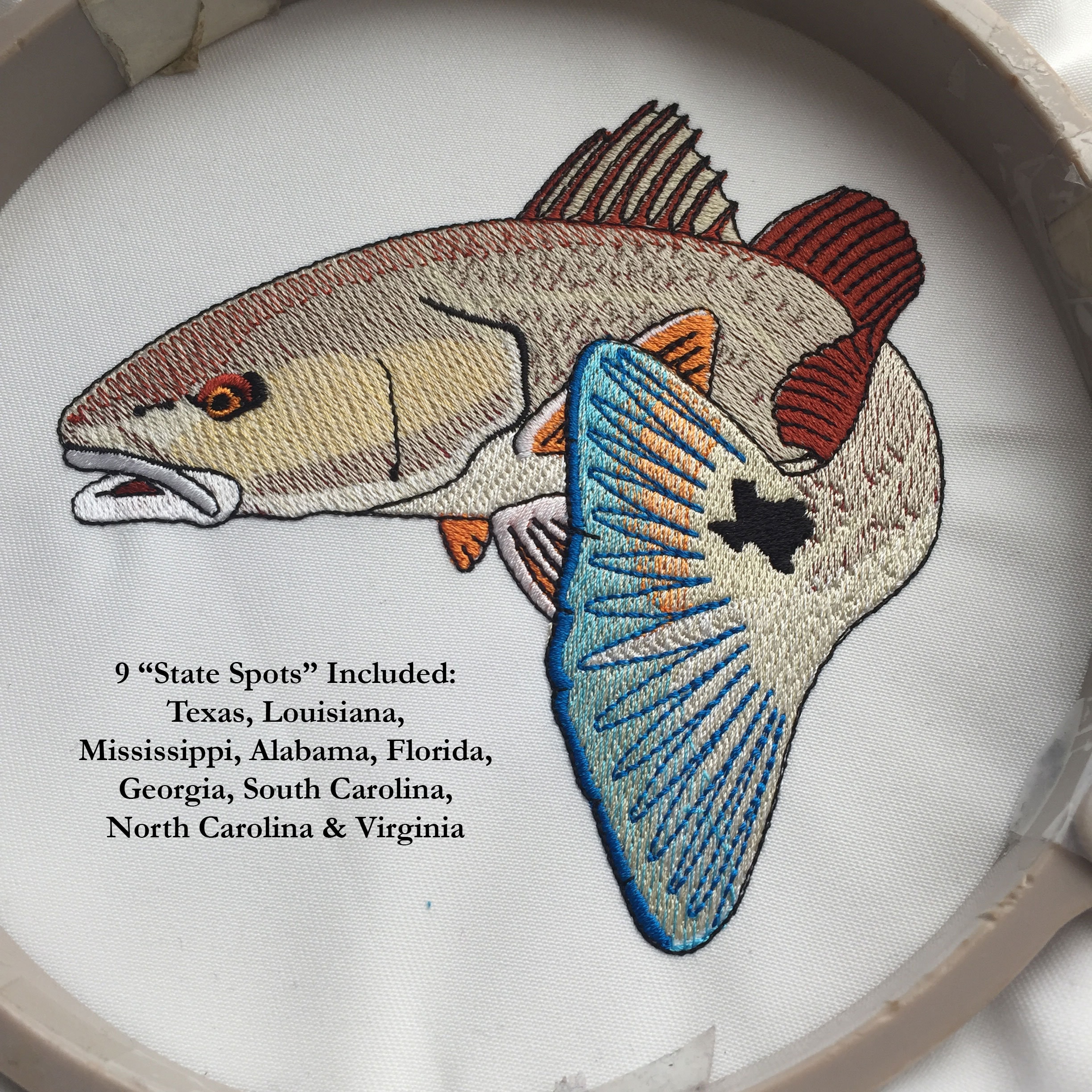 Redfish / Red Drum Embroidery Design | Etsy
