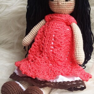 Crochet Doll in Red Dress Amigurumi Pattern - Etsy
