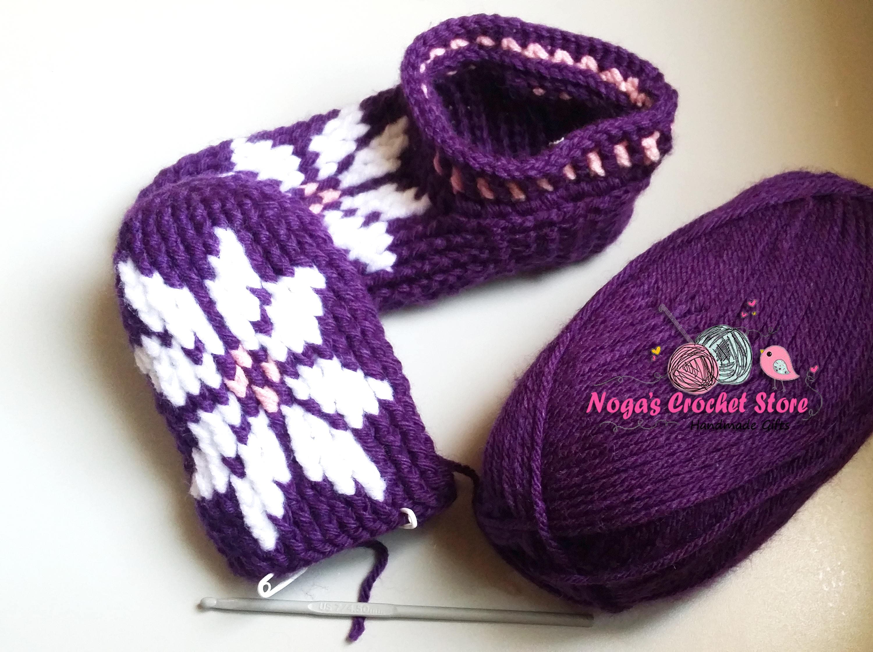 Crochet Fair Isle Slipper Pattern - Etsy