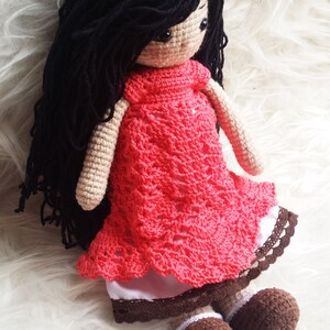 Crochet Doll in Red Dress Amigurumi Pattern - Etsy
