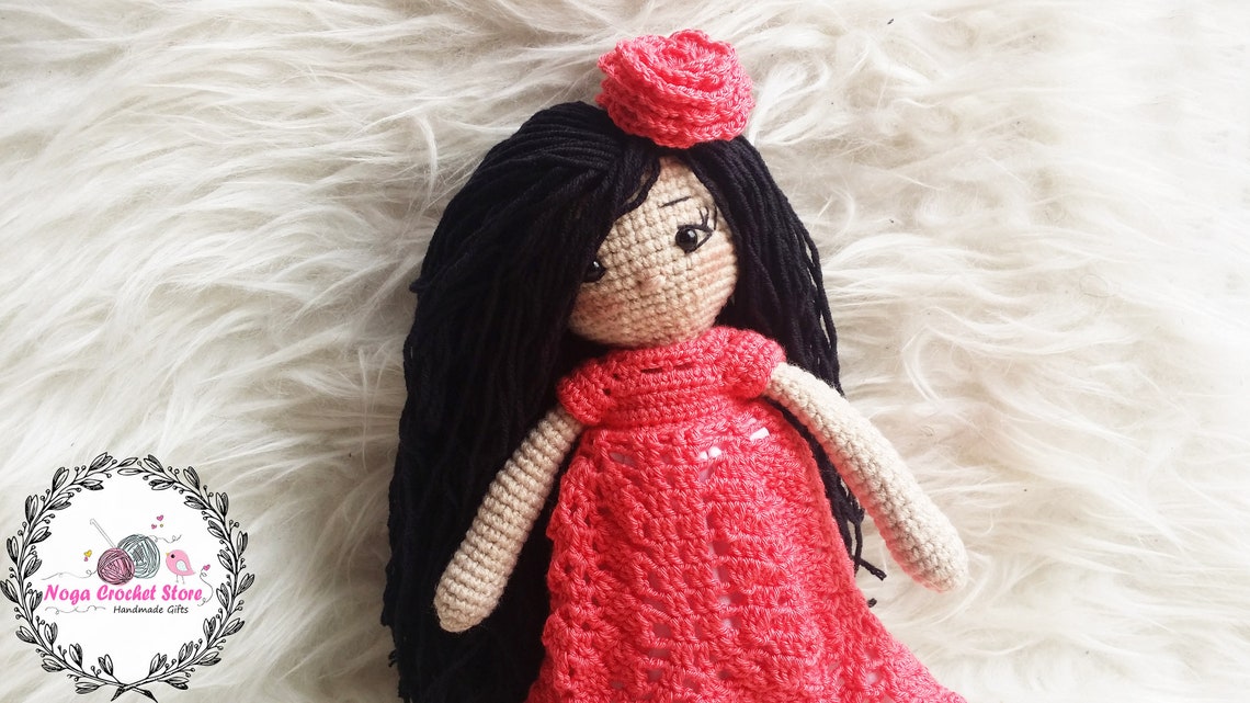 Crochet Doll in Red Dress Amigurumi Pattern - Etsy