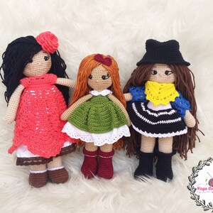 Crochet Doll in Red Dress Amigurumi Pattern - Etsy