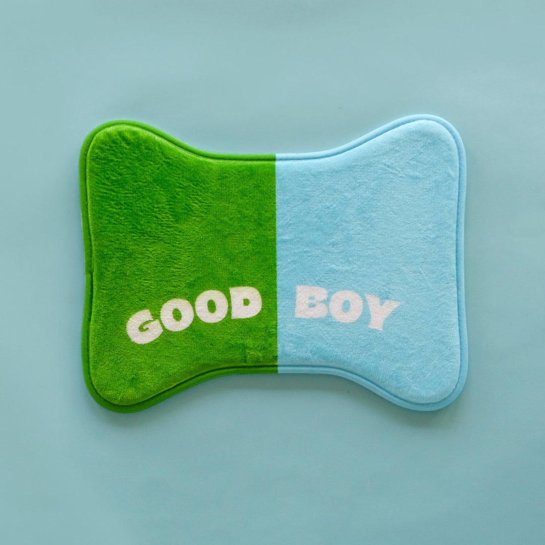 Good Boy Dog Mat, Blue Green Pet Bowl Placemat, Dog Lover Gift, Pet ...