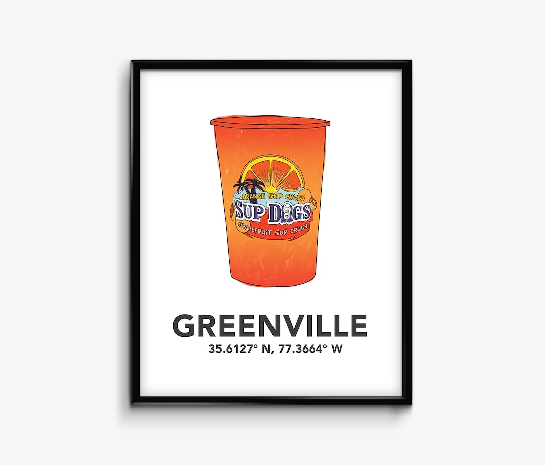 ECU Poster, Greenville NC Poster, Sup Dogs Print, ECU Wall Art, East ...