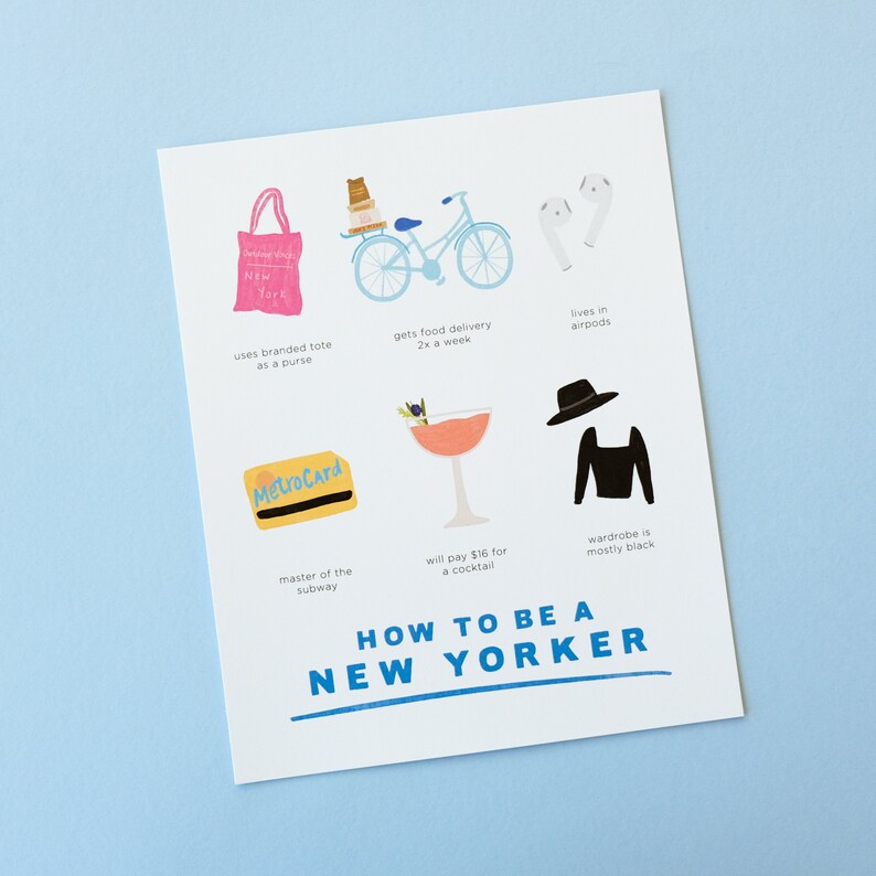 How to Be A New Yorker Print, New York Print, New York City Print ...