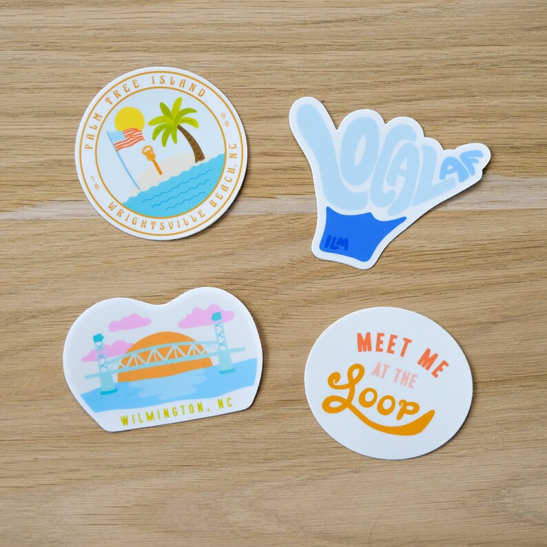 Palm Tree Island Sticker, Wrightsville Beach Sticker, Beach Sticker ...
